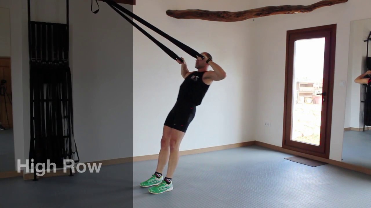 Suspension Bodyweight Trainer High Row - YouTube