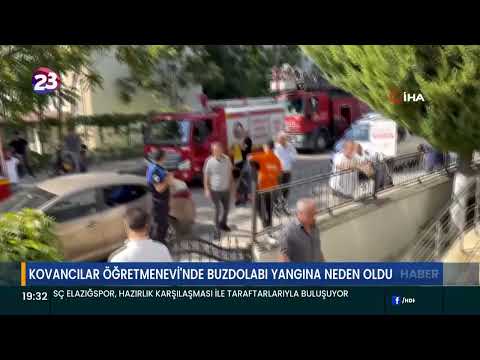 KOVANCILAR ÖĞRETMENEVİ'NDE BUZDOLABI YANGINA NEDEN OLDU