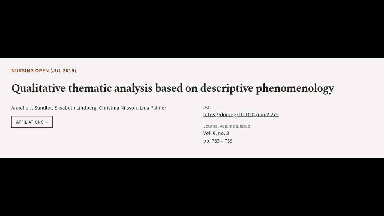 Qualitative thematic analysis based on descriptive phenomenology | RTCL ...