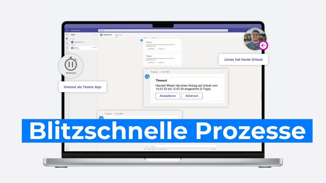 Teams-Bot für Benachrichtigungen & blitzschnelle Genehmigungen aktivieren | timeout Tutorial ...