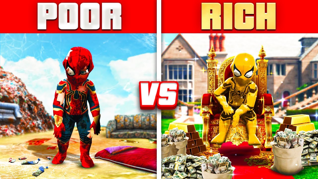 POOR Spider Kid vs. RICH Spider Kid! (GTA 5 RP) - YouTube