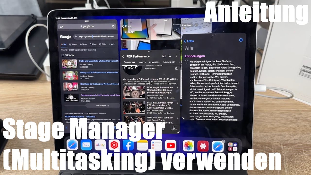 Stage Manager (Multitasking) verwenden, an- und ausschalten iPadOS 16 Apple iPad (Pro) Anleitung ...
