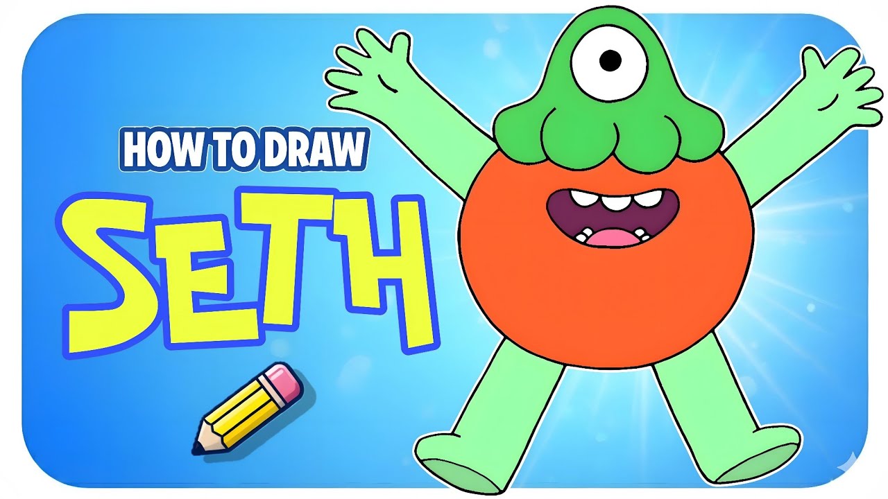 how to draw Seth from The Fungies step by step easy - YouTube