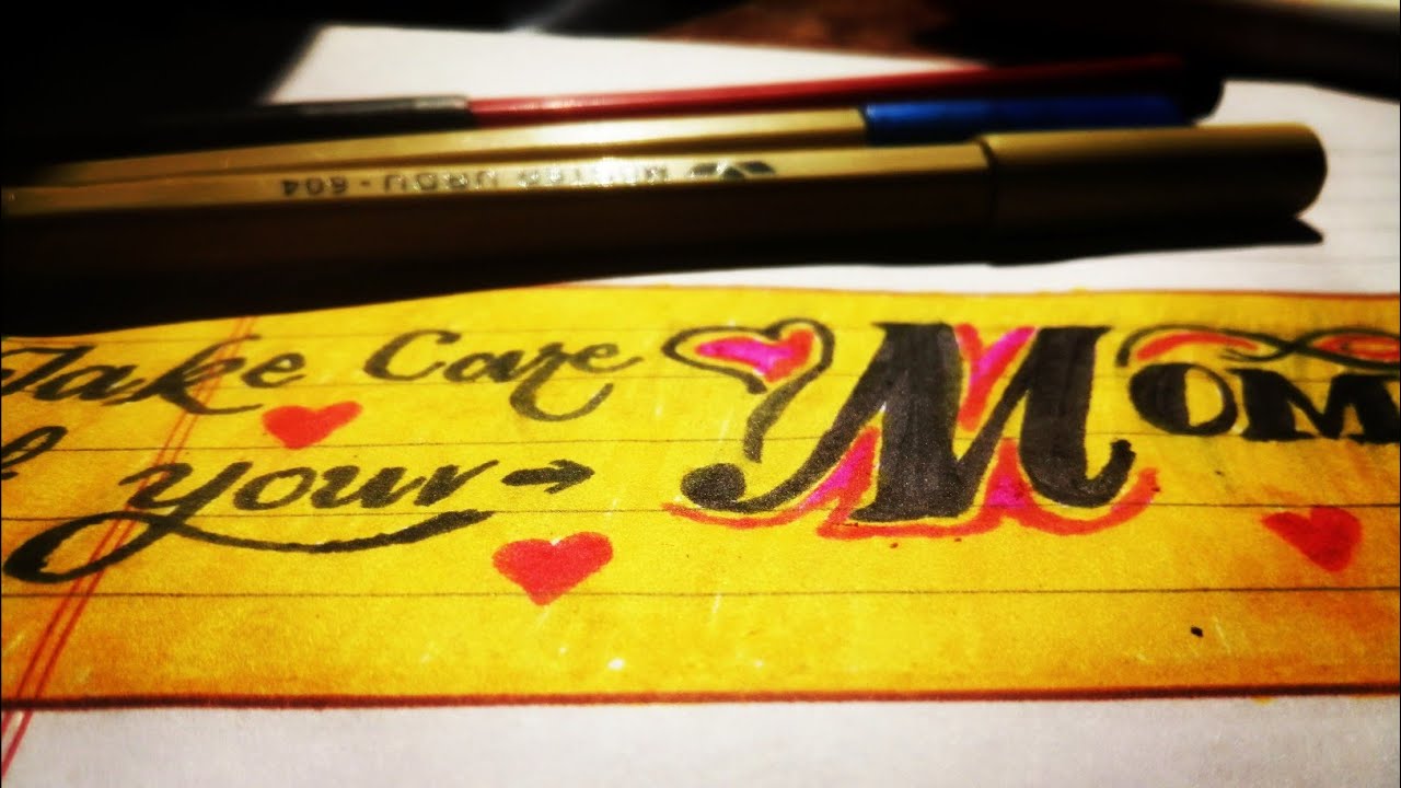 How To Write Mom In Beautiful Calligraphy In Cursive Writing || For ...