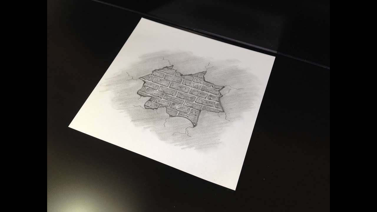 How To Draw - Cracked Brick Wall - YouTube