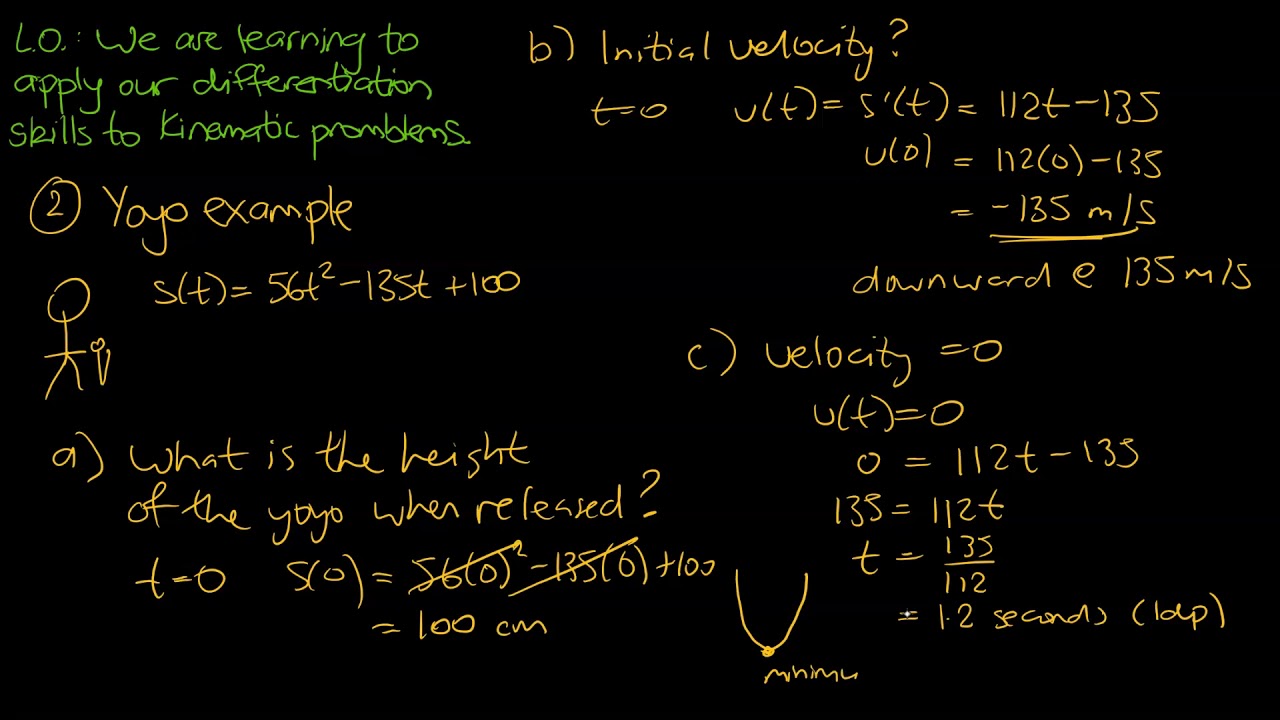 15 Applying Differentiation to Solve Problems in relation to Kinematics ...
