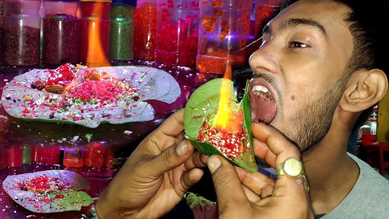 First Time Eating 🔥🔥 Fire Paan 🔥🔥 Indian Street Food - YouTube