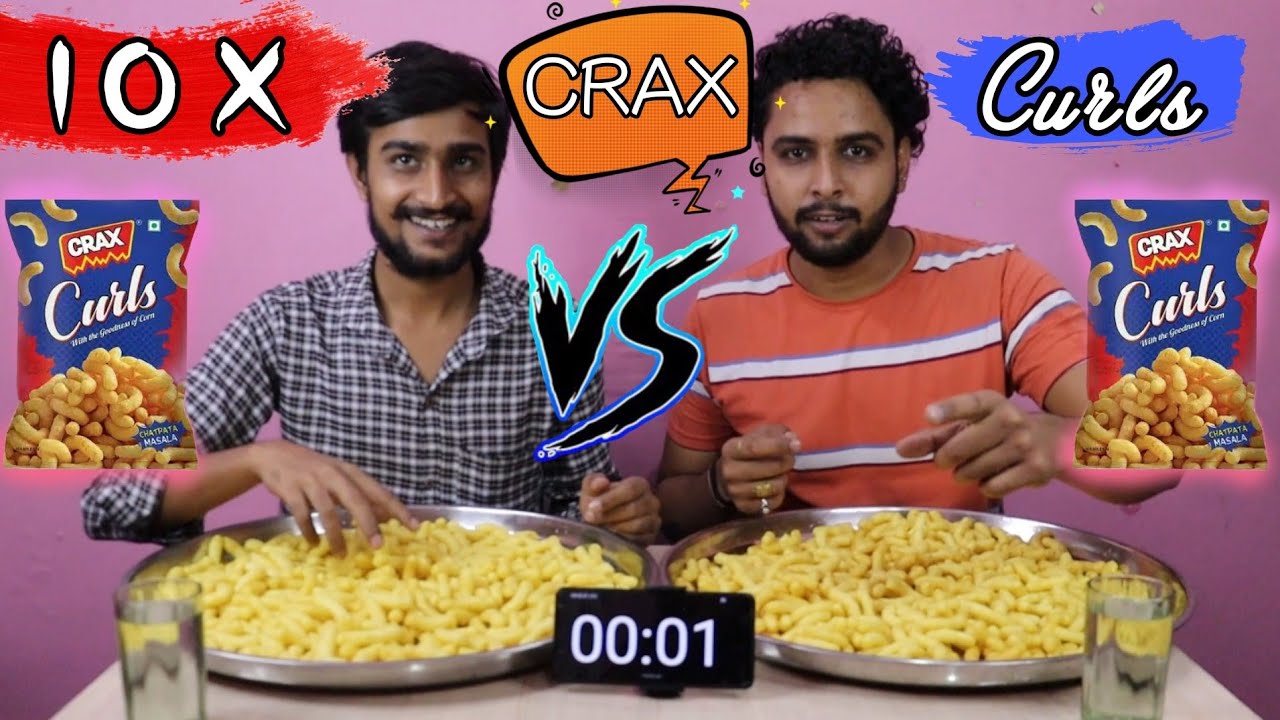 Crax Curls eating challenge | 20 Packet Crax Curls Challenge | Food ...