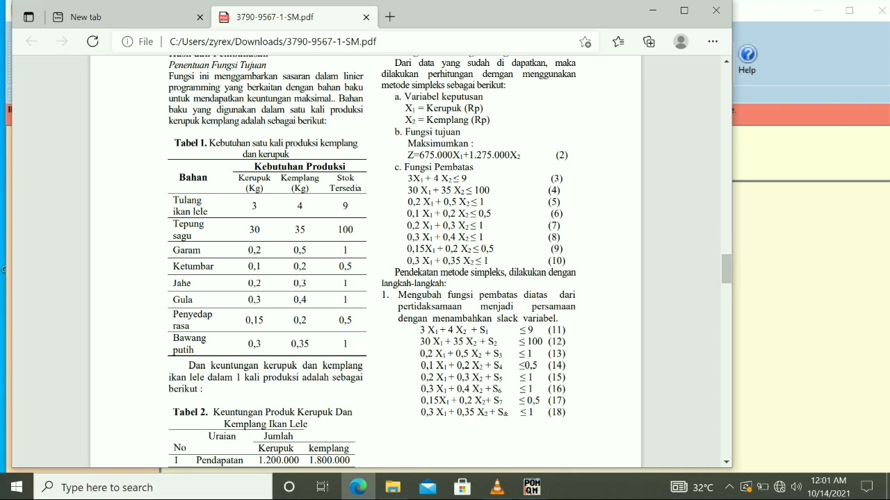 Penggunaan Linear Programming pada POM QM | Metode Simpleks - YouTube