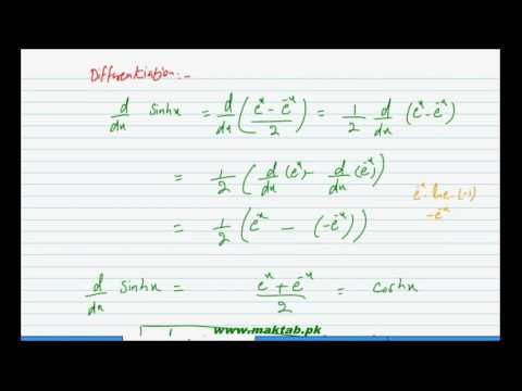 FSc Math Book2, CH 2, LEC 20; Differentiation of Hyperbolic and Inverse Hyperbolic functions