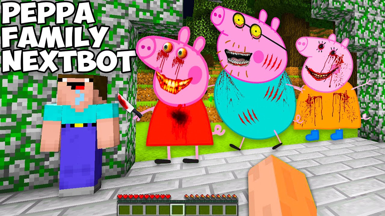 FAMILY PEPPA PIG NEXTBOT CHASED ME and NOOB 3:00 AM in Minecraft ...