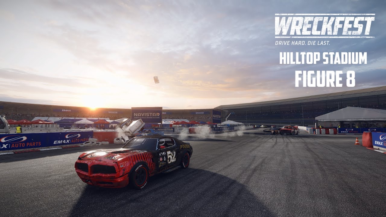 Wreckfest Gameplay - Hilltop Stadium (Figure 8) - YouTube