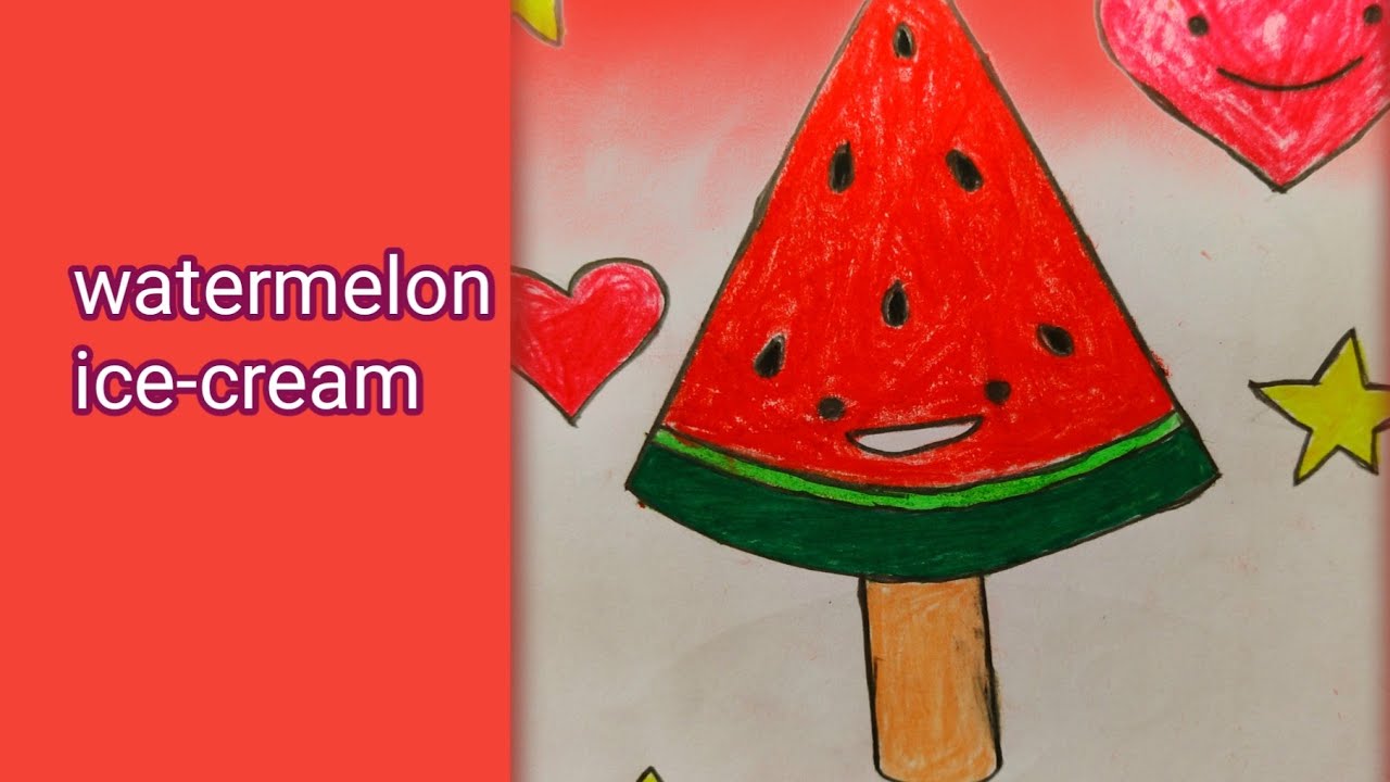 AFRA COLOURING WATERMELON ICE- CREAM🍉 - YouTube