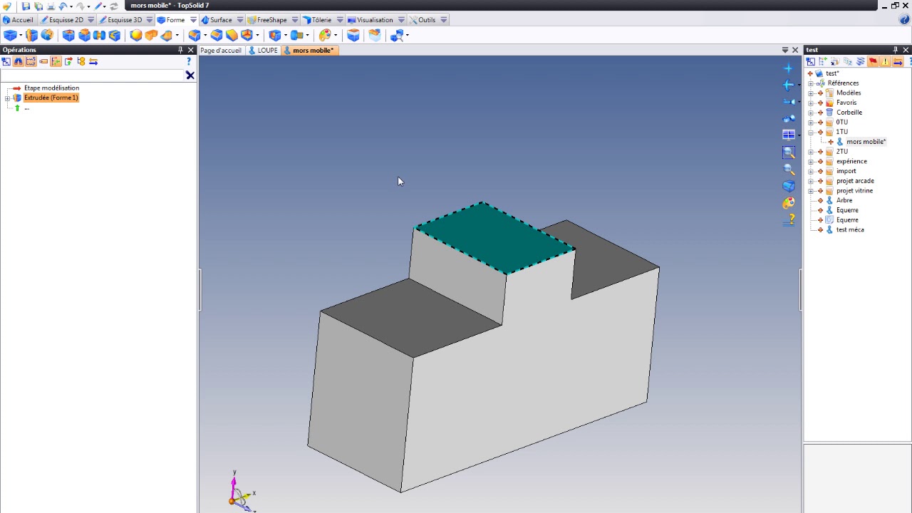 TopSolid V7 - exercice 1 Étau - 1 - Mors mobile - YouTube