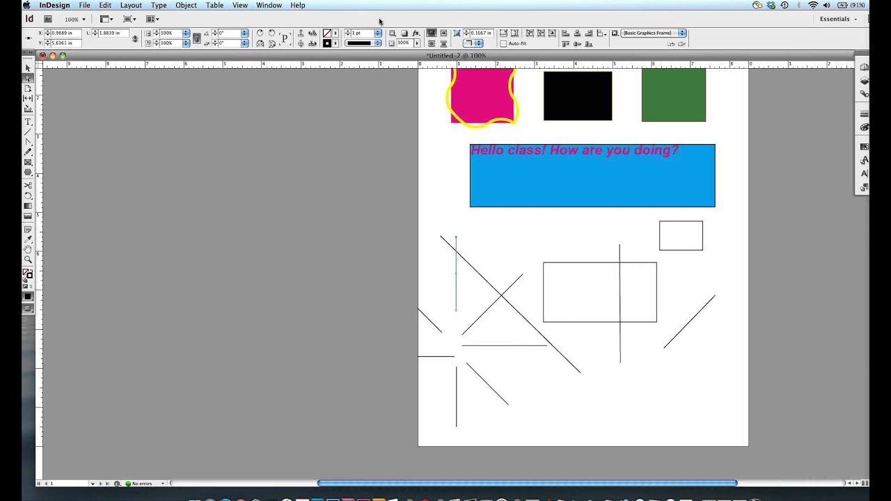 Indesign Chapter1 Video6 - Stroke and Fill - point thickness, style ...