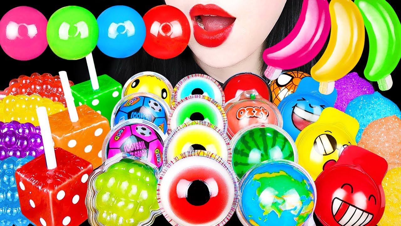 Asmr Rainbow Desserts Gummy Party 다양 구미 레인보우 먹방 Eyeball Jelly Candy