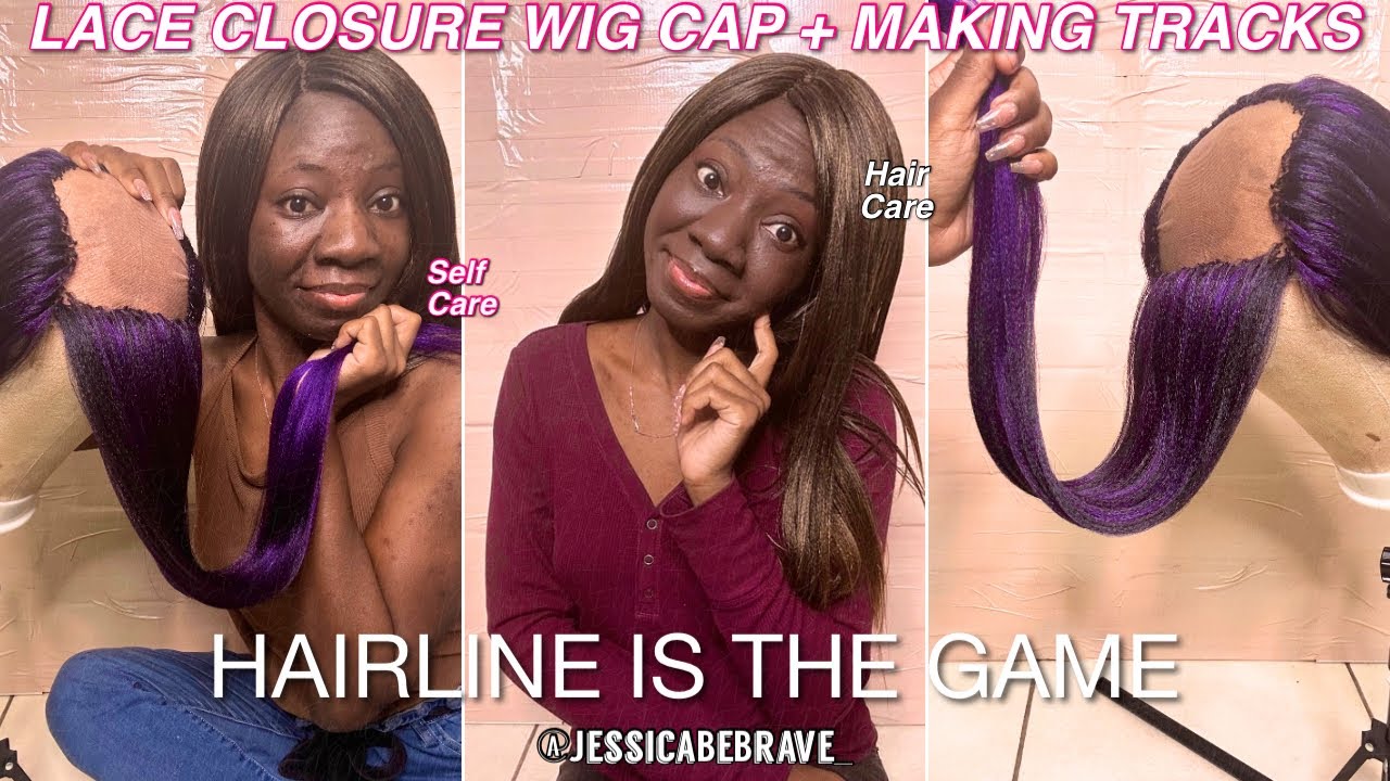 DIY LACE CLOSURE FOR A WIG | PURPLE | WITH HAIR FOR BRAID| HAIRLINE ...
