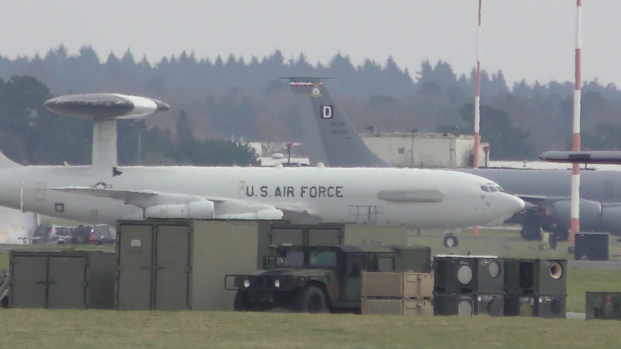 good US Air Force E3 Sentry AWACS OK 0356 parked at RAF Mildenhall ...