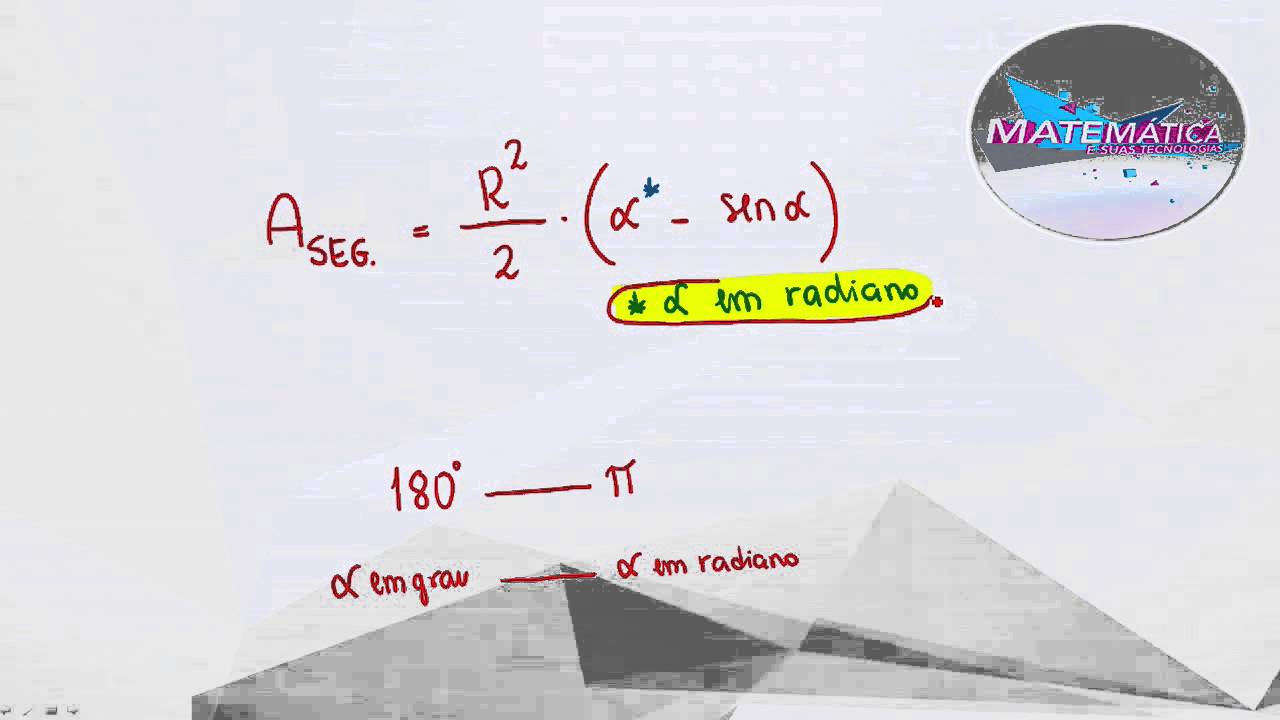 Matemática - Área de um segmento circular - ENEM - YouTube