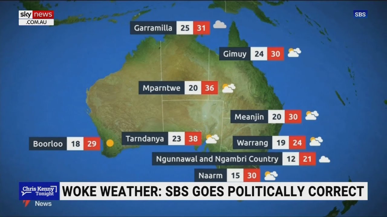 SBS woke weather changed Australian cities to first nation names - YouTube