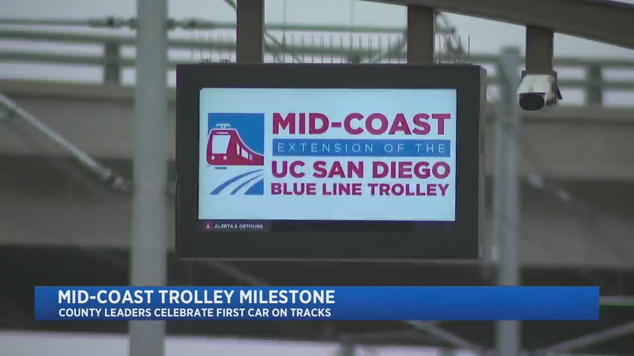 First Trolley Arrives At New Tecolote MTS Station - YouTube