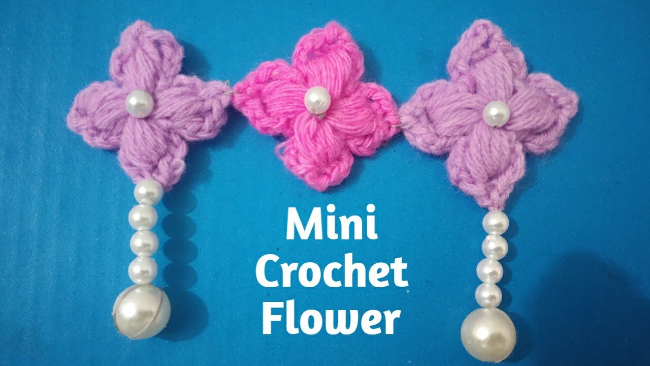 Super Quick Mini Crochet Flower !! Tiny Crochet Flower Pattern !! - YouTube