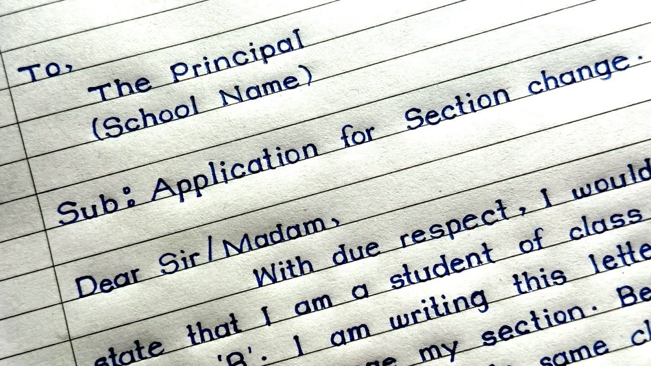 Application For Section Change || How To Write Application || MM ...