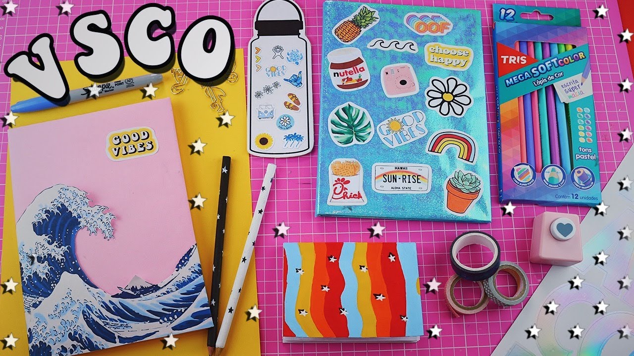 DIY MATERIAL ESCOLAR VSCO GIRL 💫 VOLTA ÀS AULAS 2020 - YouTube