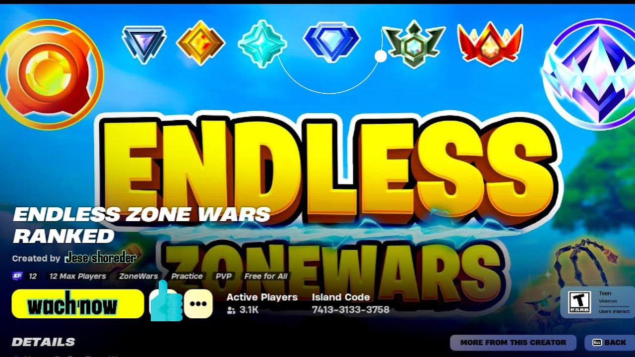 Fortnight endless zone wars (public) - YouTube