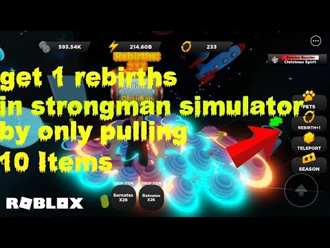 Get 1 Rebirth In Strongman simulator by only pulling 10 items 💪 - YouTube