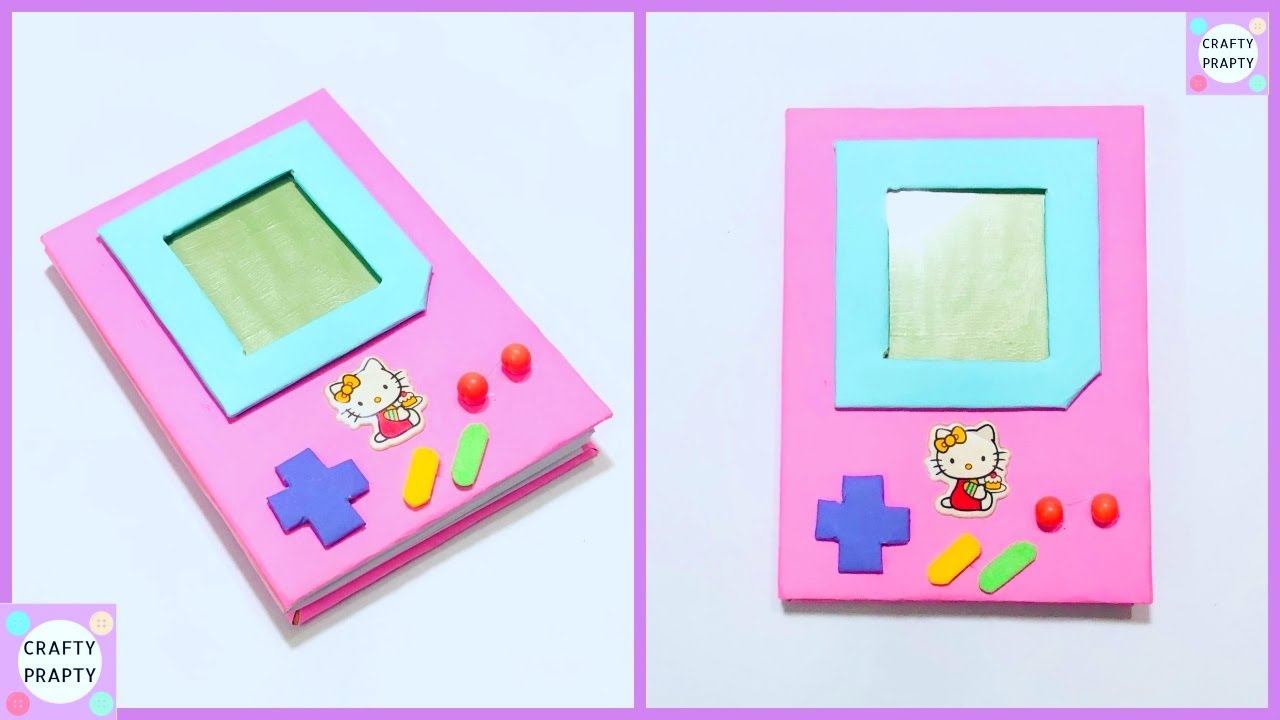 How to make Hello kitty Video Game Notebook/ DIY Game boy Notebook ...