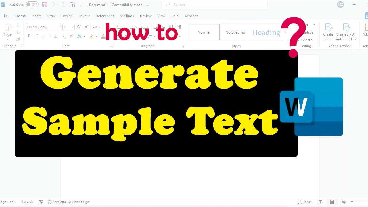 Sample Text Made EASY with ms_Word | በ ms_Word በቀላሉ የጽሑፍ ናሙና መፍጠር - YouTube