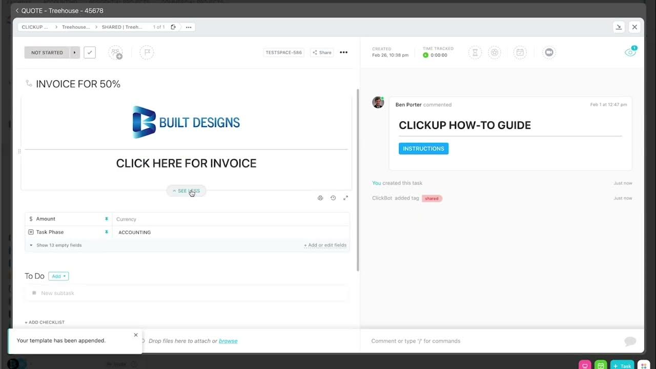 CLICKUP | CREATE AN INVOICE - YouTube