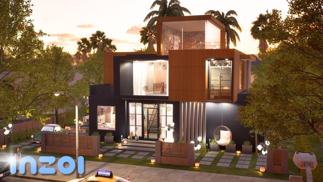 inZOI Modern House Ready for Halloween | Speed Build - YouTube
