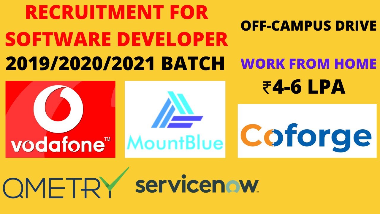 Off-Campus drive 2021| Software Developer | Work from Home | ₹4-6 lpa ...