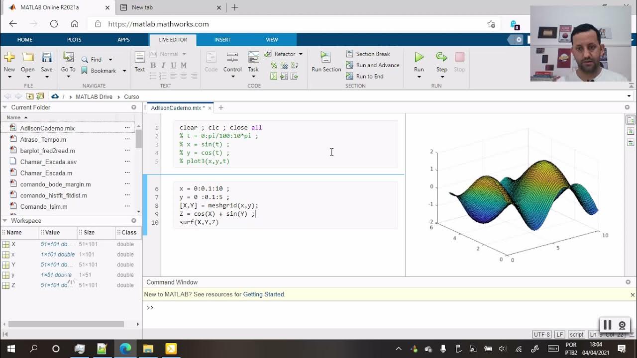 Plotagem de Dados em 3 Dimensões com MATLAB - YouTube