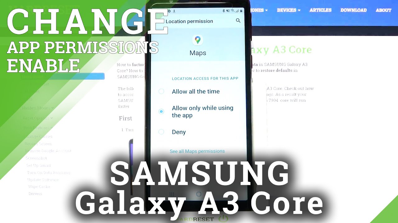 How to Change Apps Permissions on Samsung Galaxy A3 Core – Turn On Apps ...