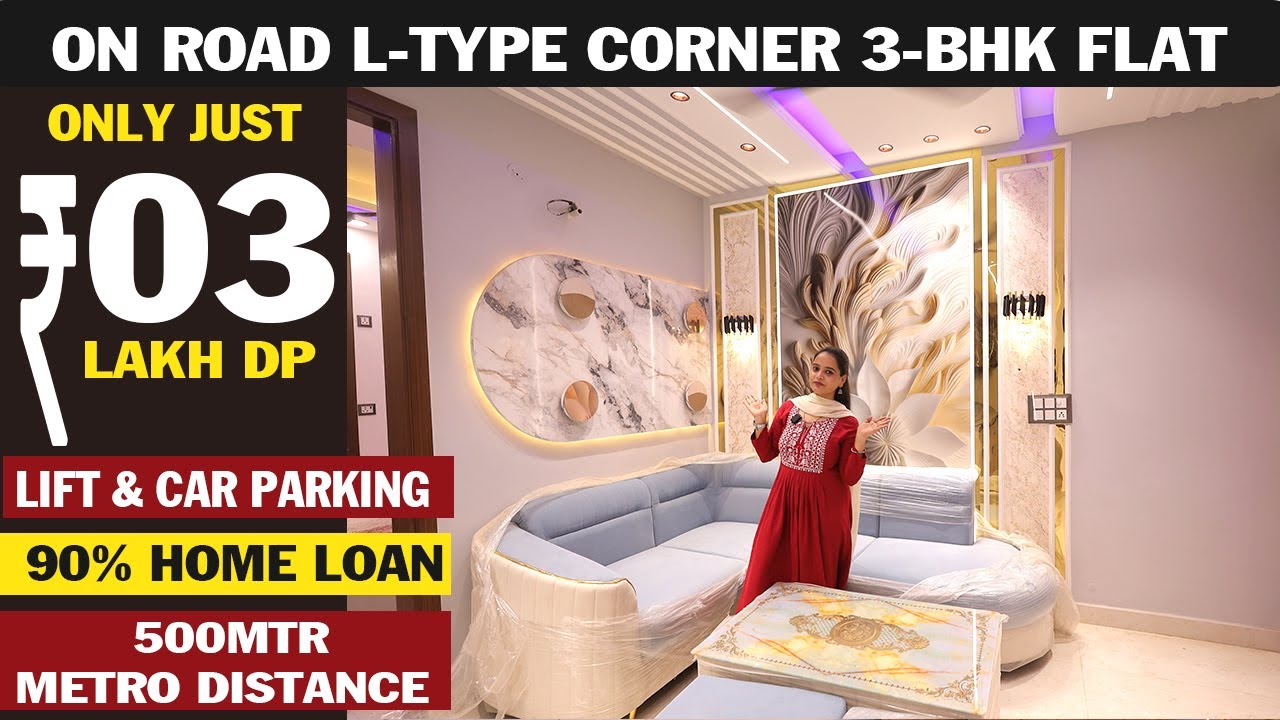 ON ROAD L-TYPE CORNER 3-BHK FLAT IN DELHI | ONLY JUST @03 LAKH DOWN ...