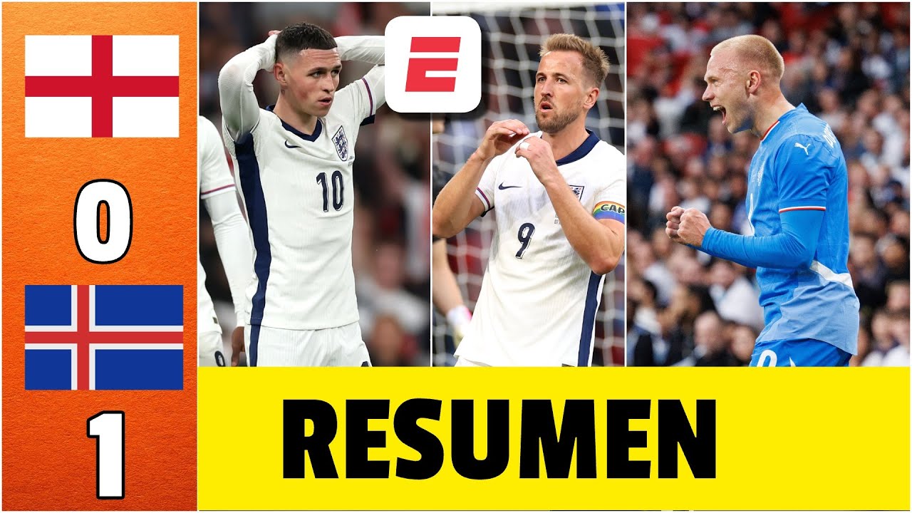 SORPRESA Inglaterra PERDIÓ 1-0 ante Islandia con Kane, Foden, Palmer y ...