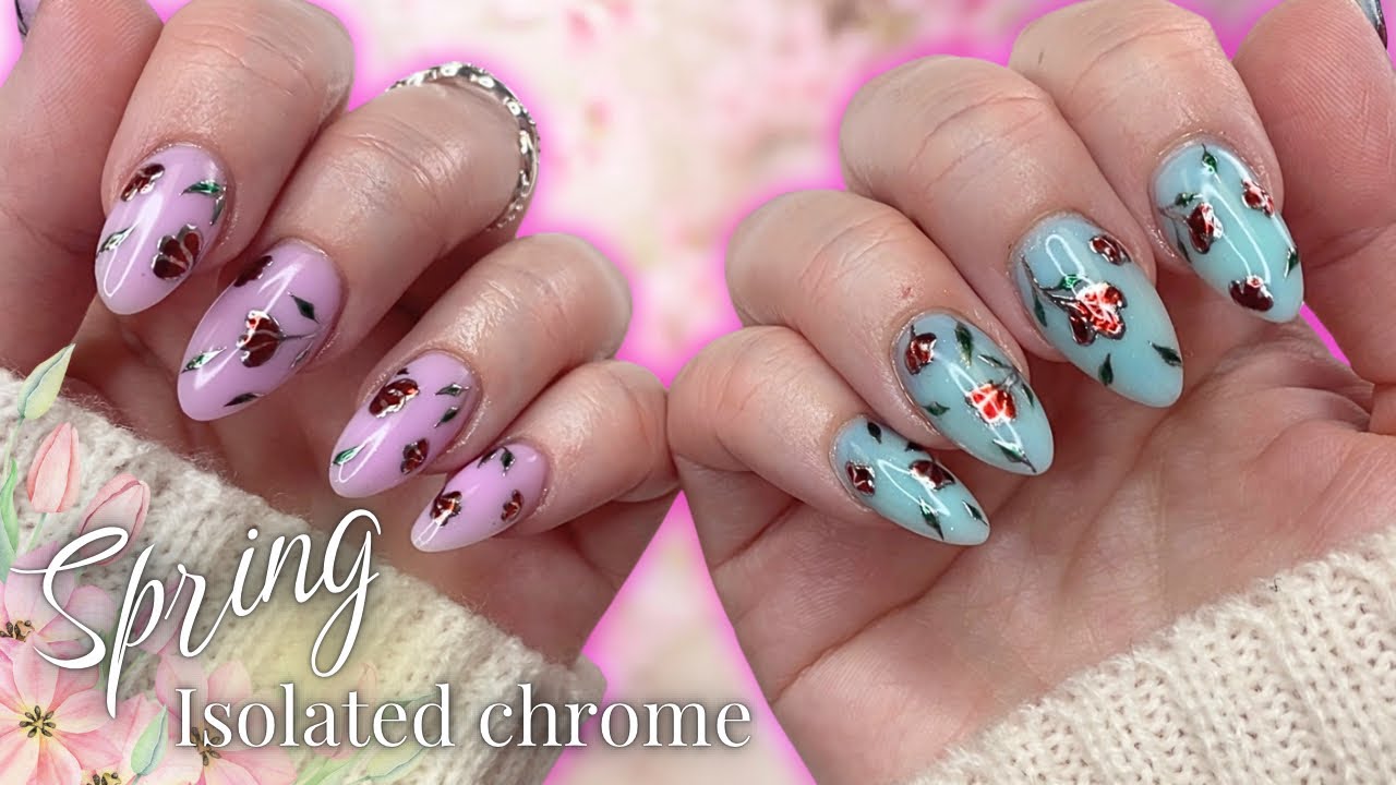 🌷 Isolated Chrome Tulip Nails! Spring Nail Tutorial 🌸 | Polygel & Rubber Base Overlay - YouTube