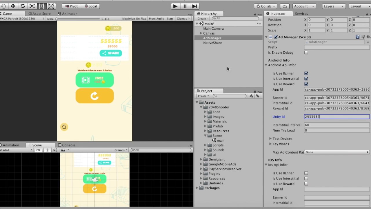 [ 2048 Shooter - Shoot N Merge ] Setup Source Code, Admob, Unity Ads - YouTube