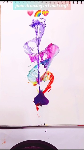How to make thread painting 💗🌈💝 satisfying art #shorts #painting # ...