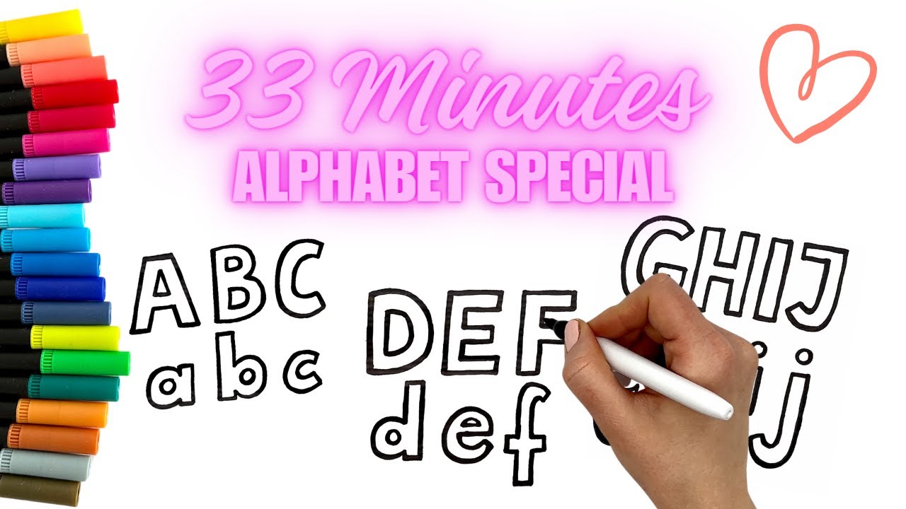 33 Minutes ALPHABET ABC Special 🏻 | EASY | learn colors for kids and ...