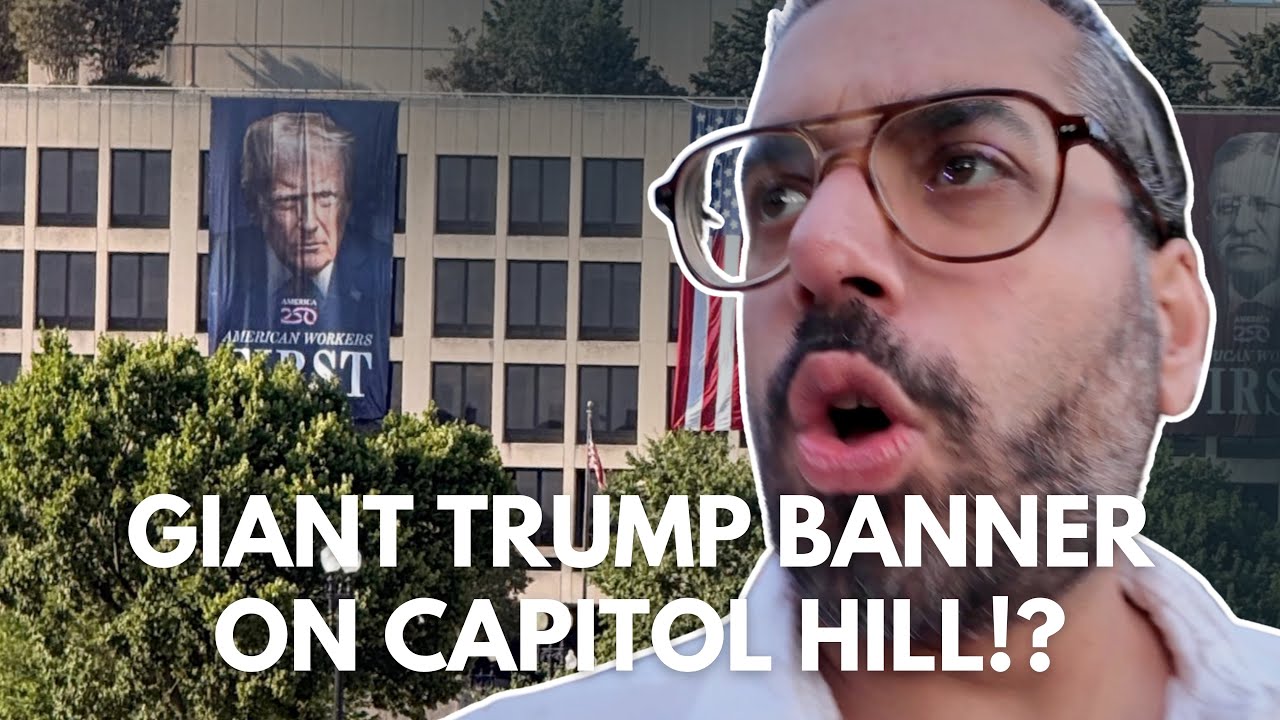 GIANT TRUMP BANNER Emerges on Capitol Hill... - YouTube
