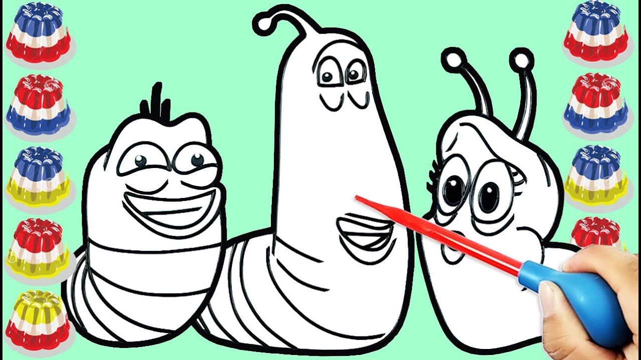 🐛🎨 Colorful Larva Jelly Stickers | Satisfying Art - YouTube