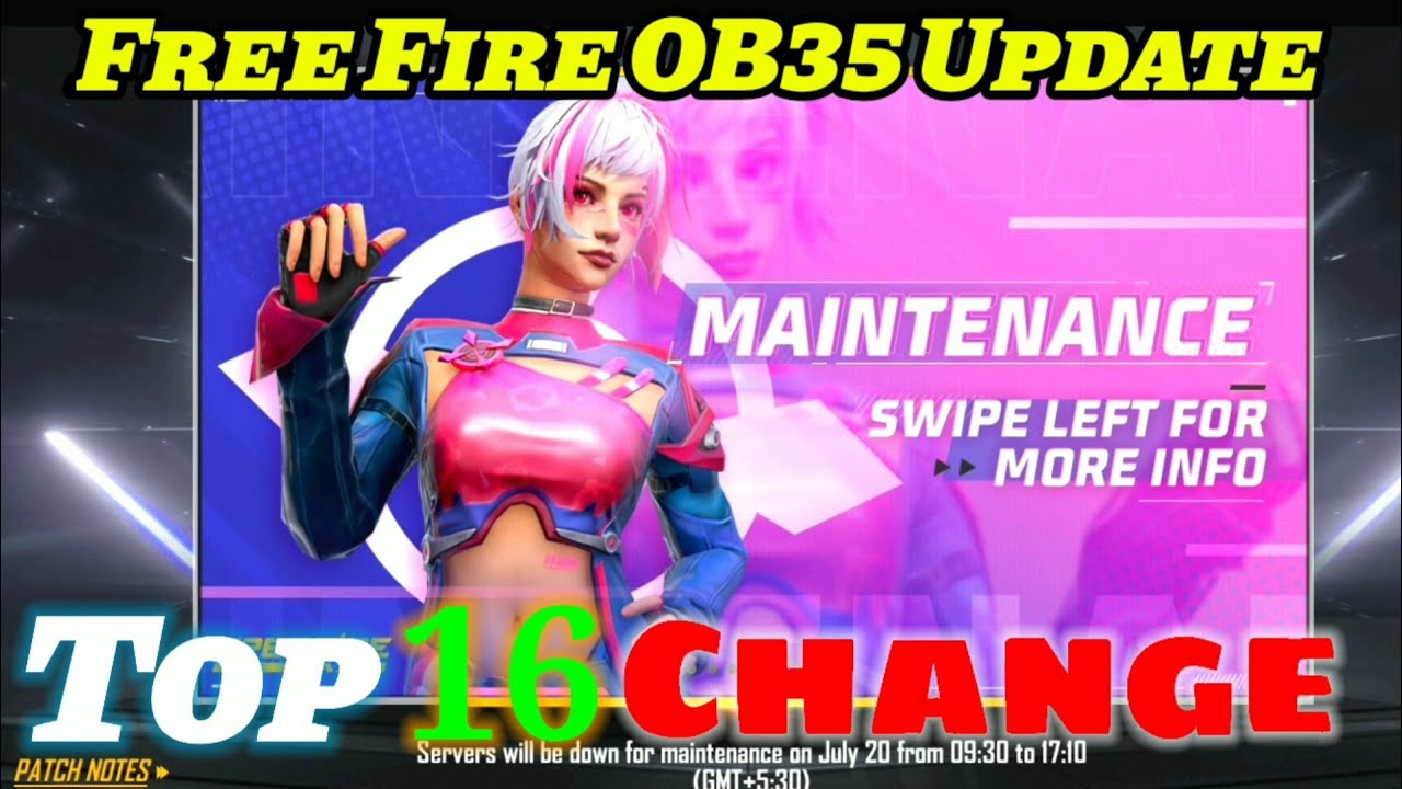 Free Fire OB35 Update Today | Free Fire OB35 Update | Top 16 Change ...