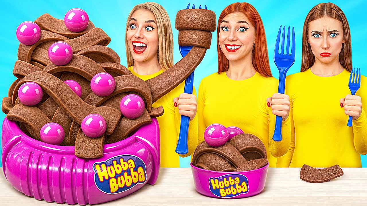 Velký, Střední a Malý Talířová Výzva | Vtipné Recepty na Jídlo Bubba DO Challenge - YouTube