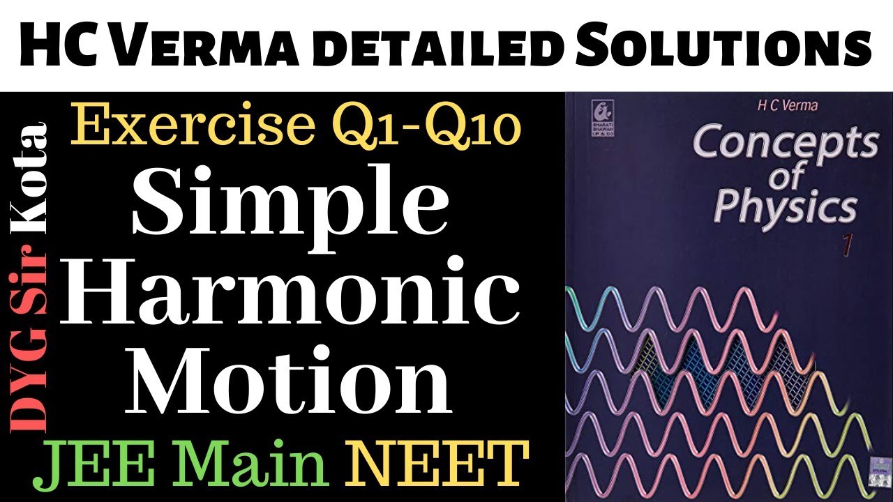 Exercise Solutions HC verma SHM NEET JEE Main Class 11 Simple Harmonic ...