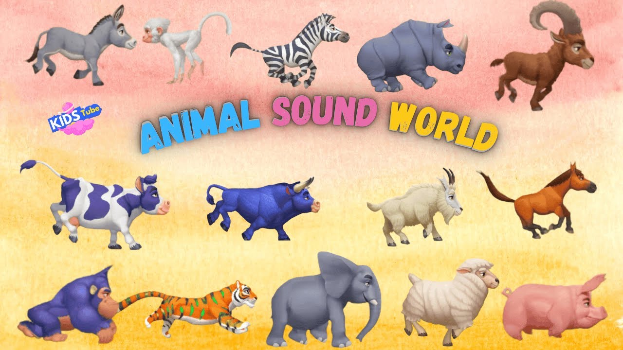 Farm + Zoo Animal Sounds Song 🐮🦁 | Learn Animal Noises for Kids ...