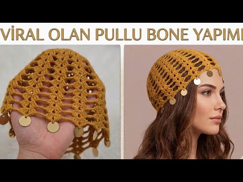 HER YAŞ İÇİN PULLU BONE NASIL YAPILIR/MUHTEŞEM ÖRGÜ SAÇ AKSESUARI.✨️🧶 #crochet #hairband